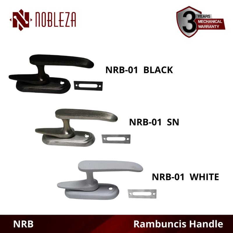 NOBLEZA Rambuncis Grendel Kunci Slot Jendela Kuningan Black White ...