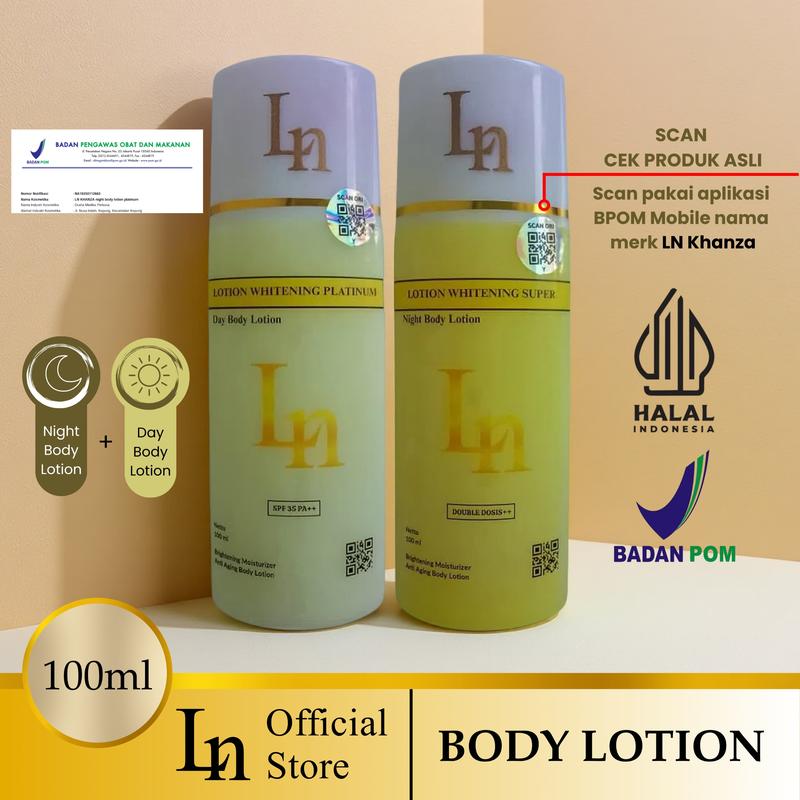 Lotion ORI LN Double Dosis++ BPOM Isi 2 Varian Siang Malam Handbody ...