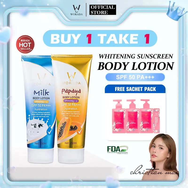 [FDA Approved] WORADA Whitening Lotion And SPF60++ Sunscree - TikTok ...