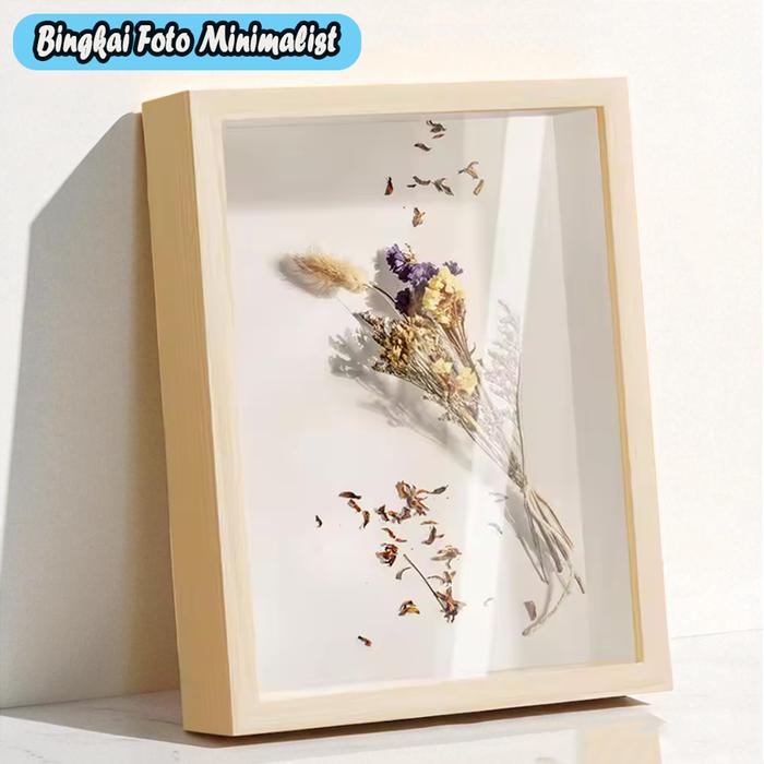 Jual Bingkai Foto 3D Minimalis Ukuran A4 4R 5R 6R Bahan Kayu Pigura ...