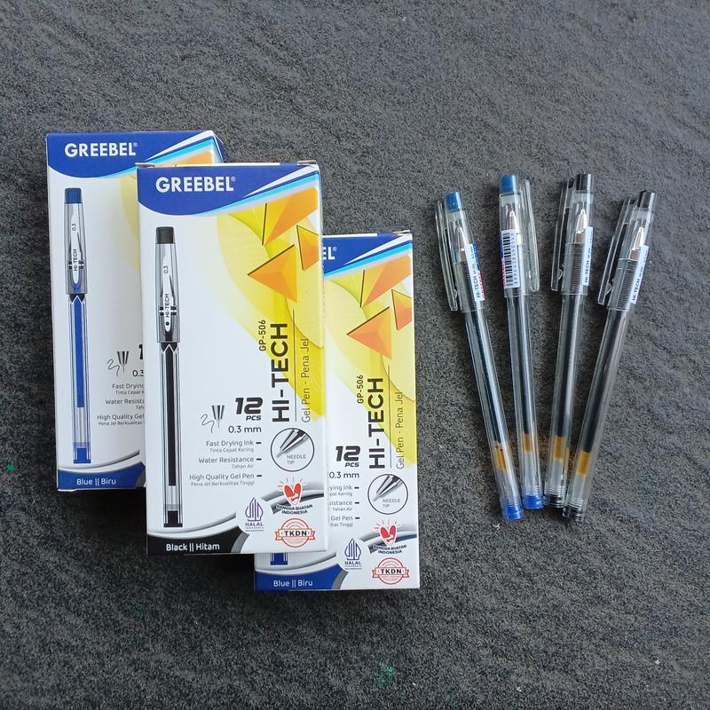 Pulpen Gel Pen Greebel Hi-Tech GP-506 0.3 mm ( 12 Pcs ) [ Original ...