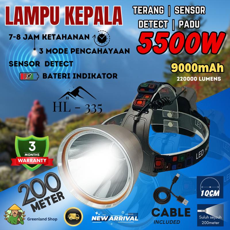 Lampu Kepala 5500W/HeadLamp/Cahaya Putih/Cahaya Kuning - TikTok Shop ...