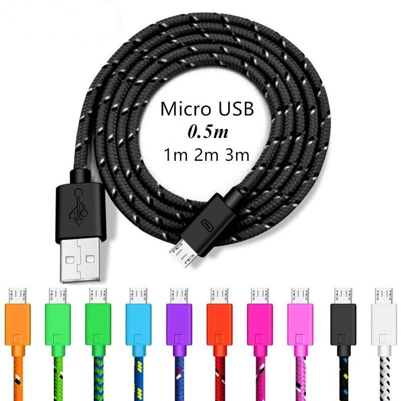 Micro USB Cable 1m 2m 3m Fast Charging Mobile Phone USB Charger ...