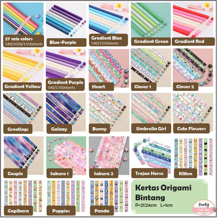 Promo LovelyCraftStore | DIY 540/1030/1350 sheets per pack Star Origami ...