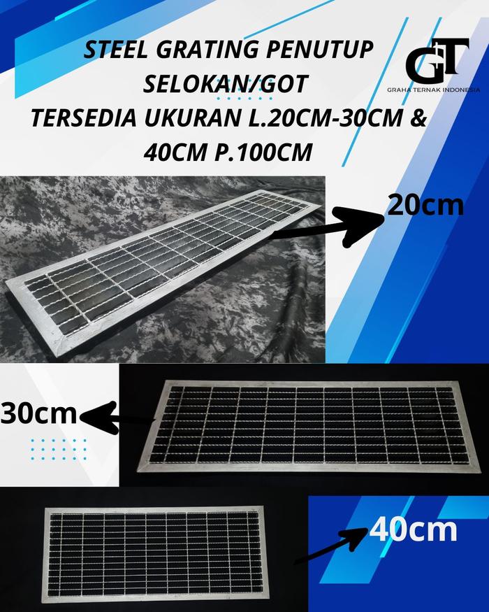 Jual Steel grating penutup selokan / got ukuran lebar 20cm-30cm-dan ...