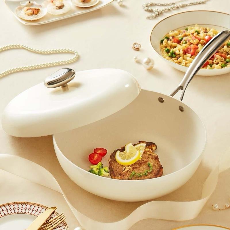 Velosan Pebble Series Non-stick 26 Fry Pan With Lid Ceramic Cookware ...