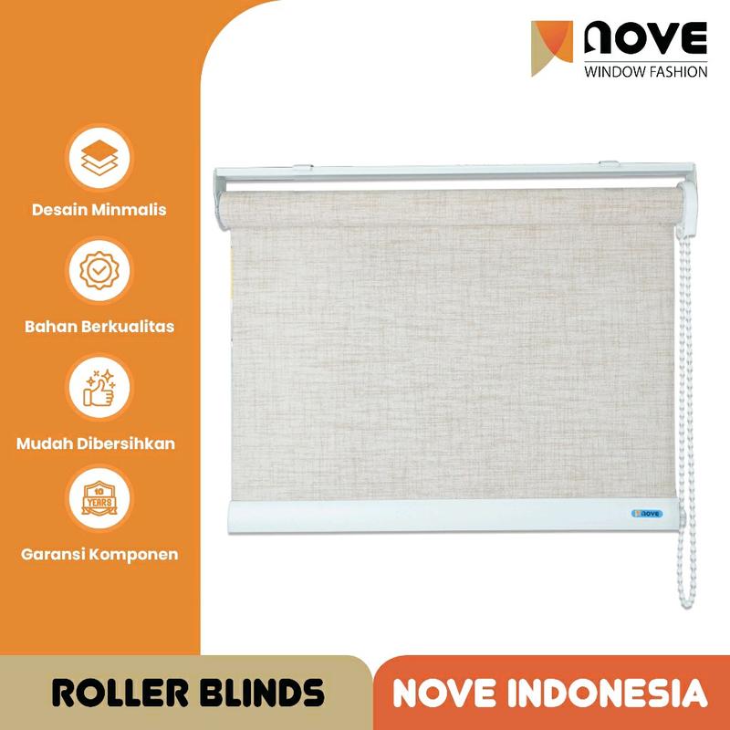 Nove Roller Blinds Headrail Indoor Kain Dimout Ukuran Custom - Shop ...