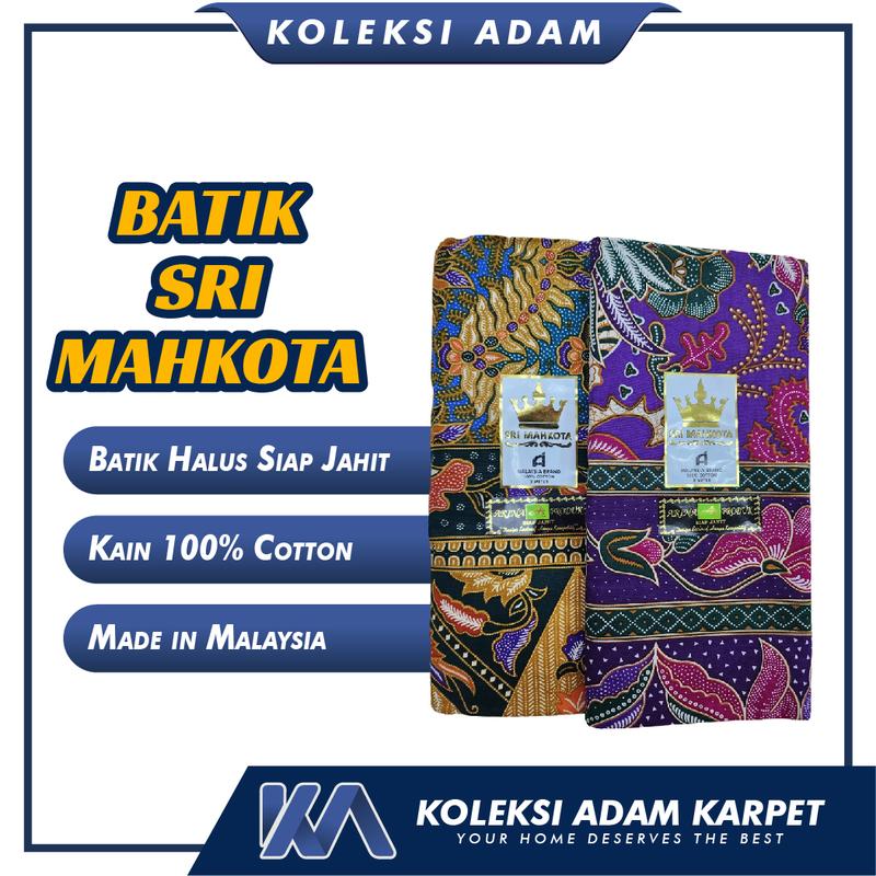 Kain Batik Sri Mahkota 2 Meter (Warna & Corak Random) Batik Cotton ...