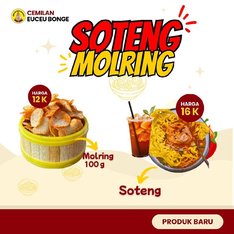 Paket Lengkap Soteng Instan Ful bumbu Kuah Pedas + Molring 70g Cemilan ...