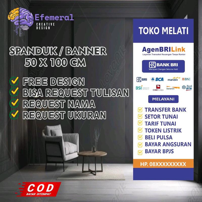 Spanduk/Banner BRILINK 50 X 100 cm bisa request design - Shop | Tokopedia