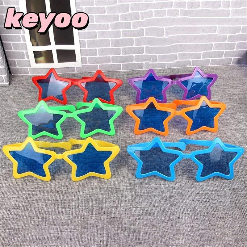 Cermin Mata Hitam Bentuk Bintang, Fesyen, untuk Dewasa, Karnival ...