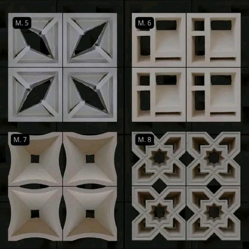 Roster Beton Minimalis ukuran 20x20x10 cm - Pilihan Desain M.1 hingga M ...