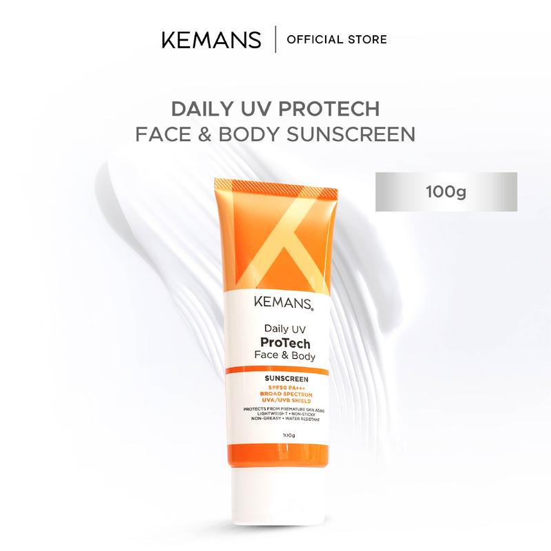 Kemans Daily UV ProTech Face & Body Sunscreen SPF50 PA+++ (100g ...