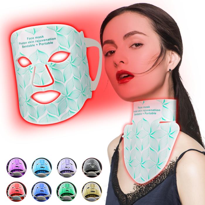 Jual 8 Colors LED Face Mask with Neck Near Infrared Red Light Therapy ...