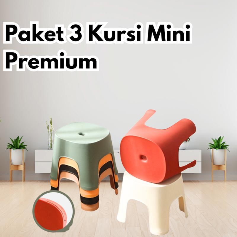 Paket 3 Kursi Mini Plastik Warna Pastel Kursi Anak Pendek Kursi - Shop ...