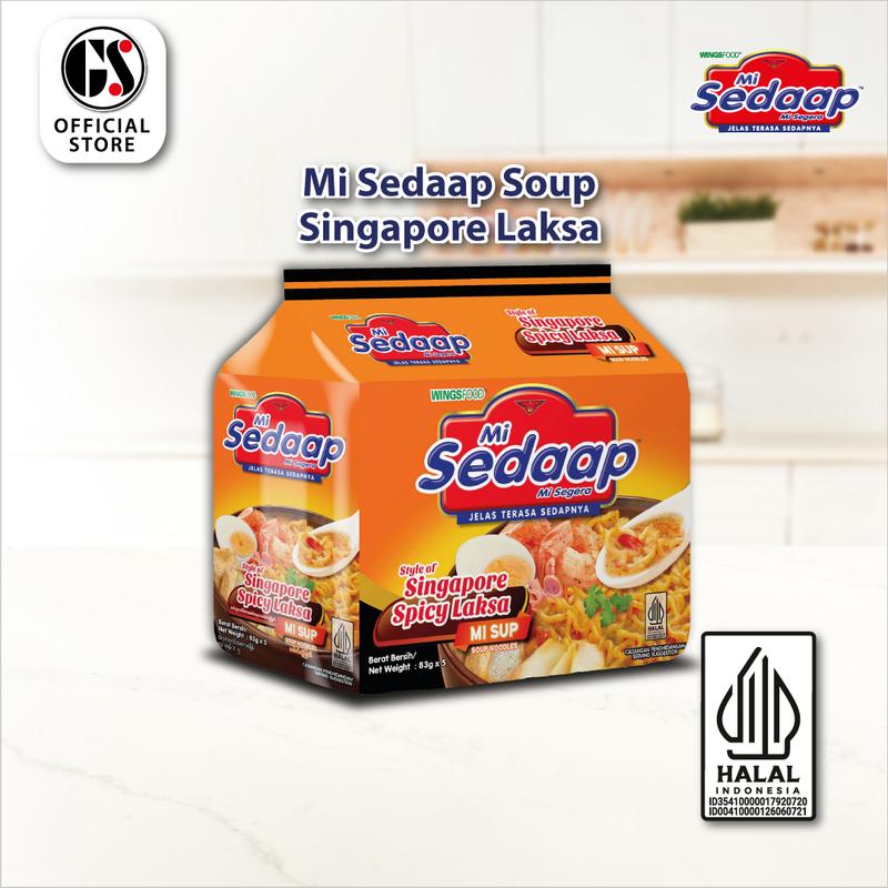 MI SEDAAP Soup Singapore Laksa 83gm x 5 packs - Mi Segera Sup Kari ...