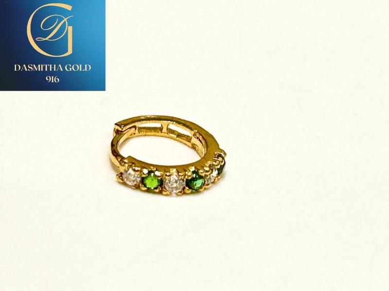 Dasmitha Green and white valayam mukuthi nose ring - TikTok Shop Malaysia