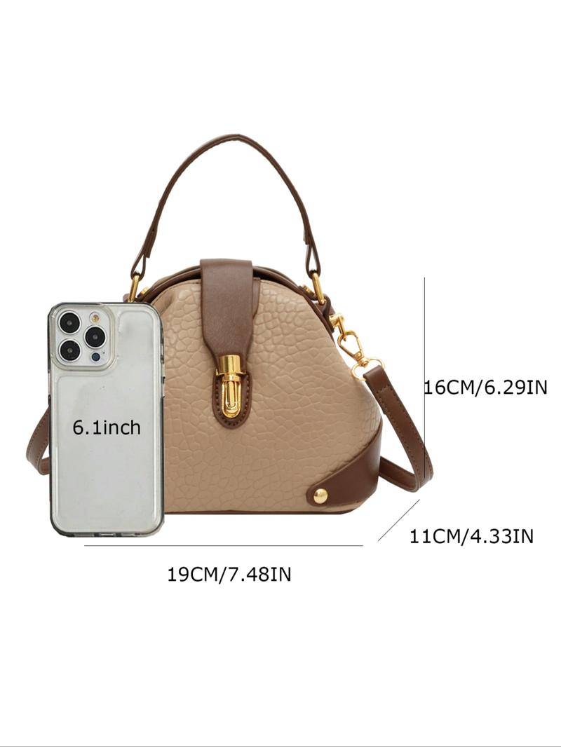 Women's Elegant Colorblock Handbag, Fashionable PU Leather Crossbody ...