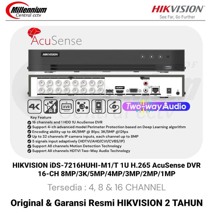 Promo DVR HIKVISION iDS-7216HUHI-M1/T 16CH H.265 Support All channel ...