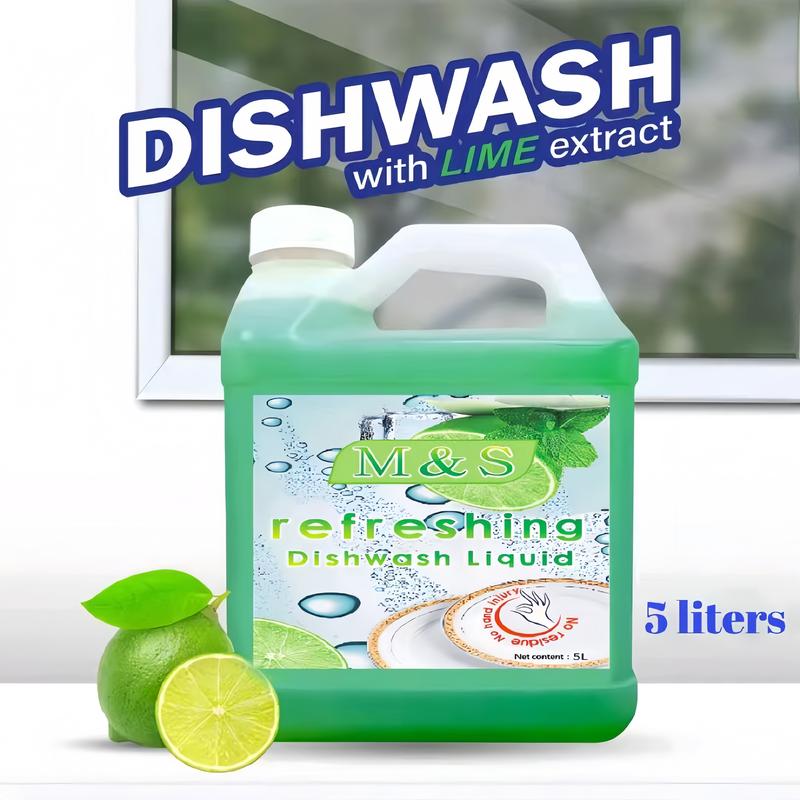 M&S DISHWASHING LIQUID 5KG LIME FLAVOUR，CUTS THROUGH GREASE FAST，5X ...