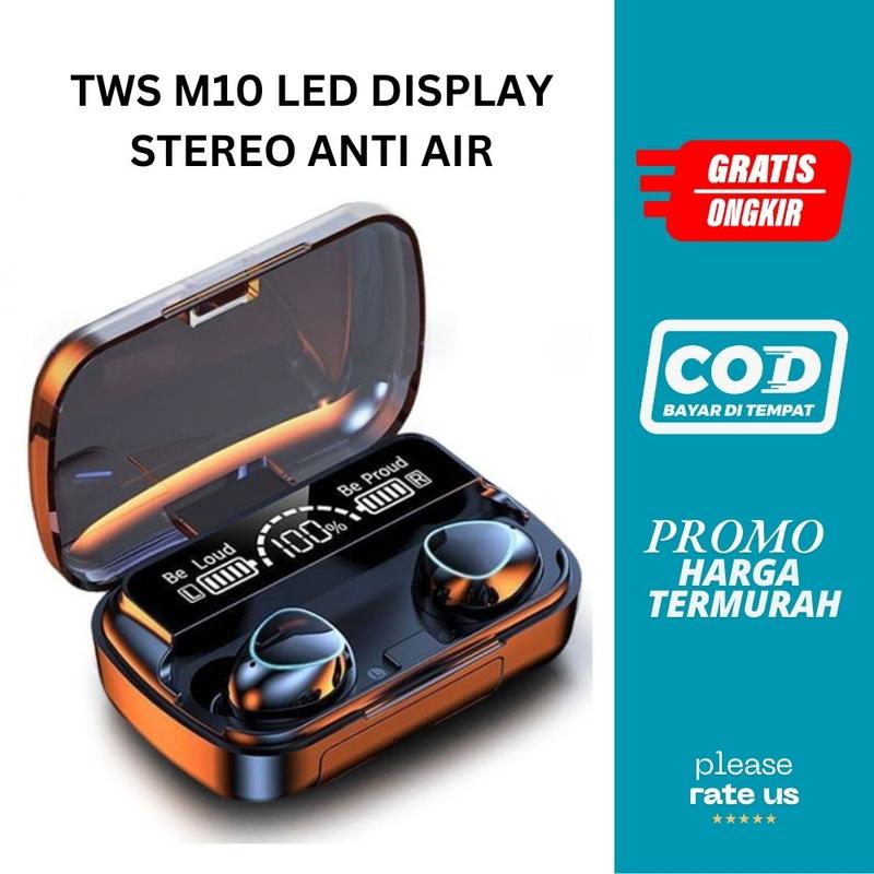 Headset Bluetooth M10 TWS Stereo dengan Mic dan Powerbank LE - Shop ...