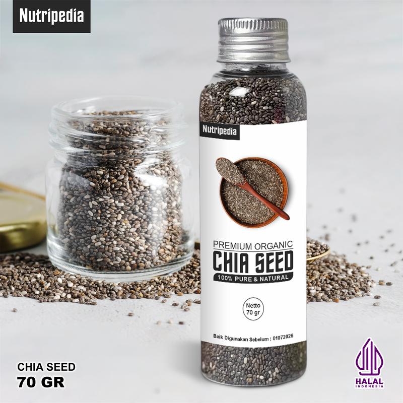 NUTRIPEDIA CHIA SEED 70 GRAM BLACK CHIA SEED NATURAL ORGANIK - Shop | Tokopedia