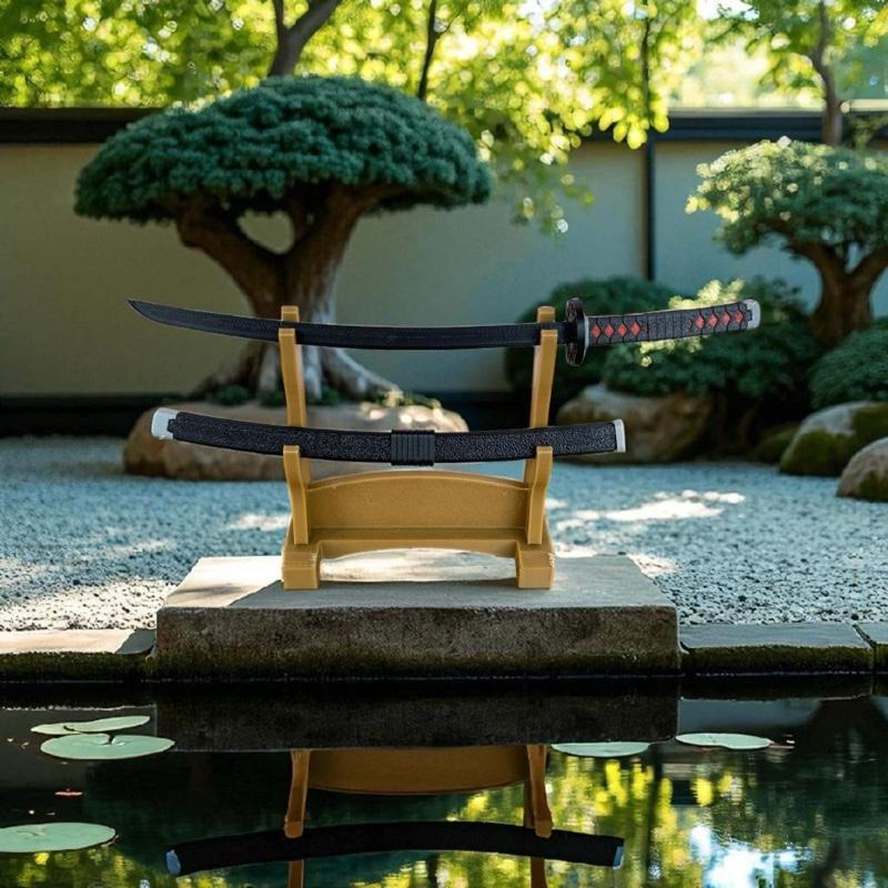 Miniatur Pedang Nichirin Tanjiro Kamado – Katana Hitam dengan Stand ...