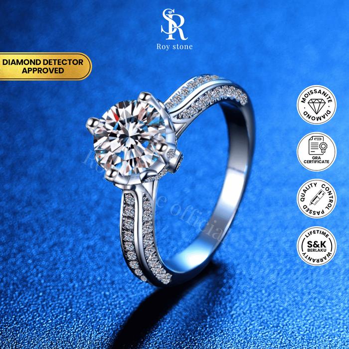 Promo Roystone_Moissanite Cincin Wanita Original Sertifikat GRA ...