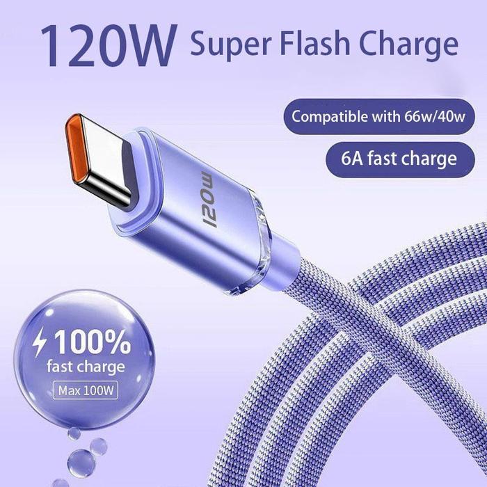 Promo Kabel Fast Charging 120W USB Type C Nilon Berkualitas Kabel casan ...