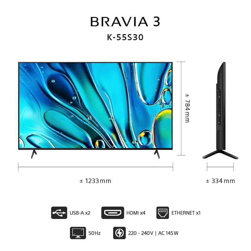 Sony | BRAVIA 3 55 Inch TV | 4K HDR Processor X1 | 4K Ultra HD | HDR ...