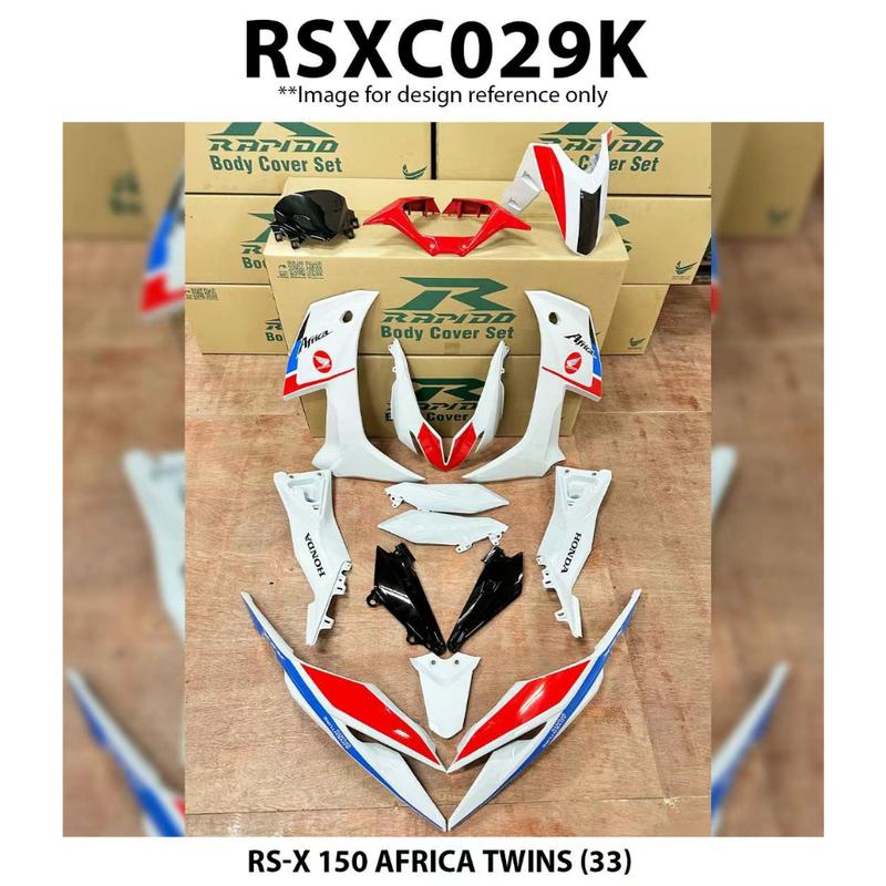 Cover Set Rapido Honda RS-X 150 AFRICA TWINS (33) White Red Black ...