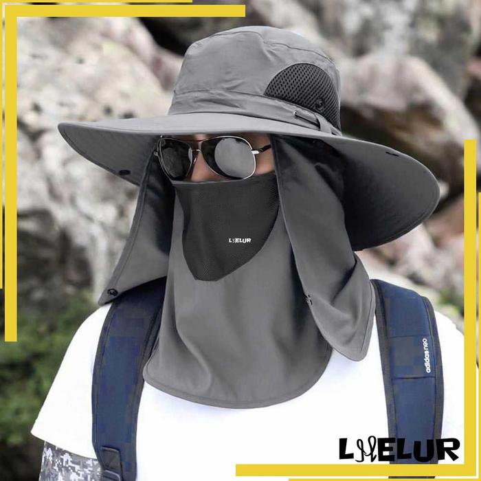 Jual Rhodey Topi Rimba Outdoor Anti UV Waterproof Boonie Hat Polyester ...