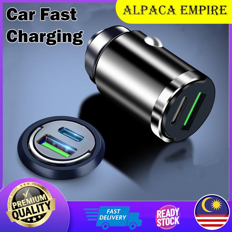 100W Mini Car Phone Charger Tiny Dual Port Adapter Fast Charging ...
