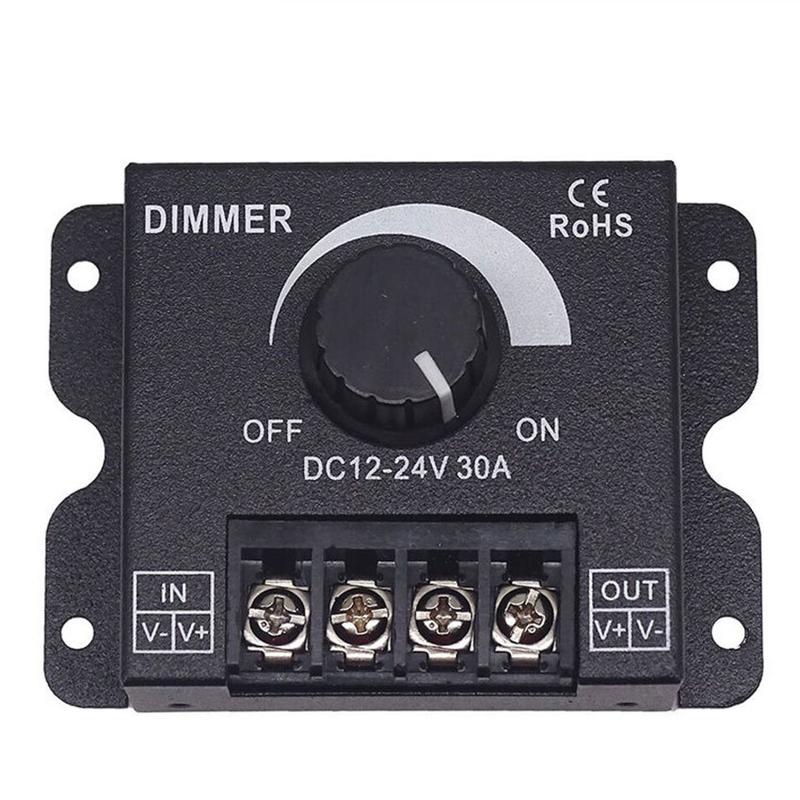 DC 12V 24V LED Dimmer Switch 30A 360W Voltage Regulator Adjustable ...