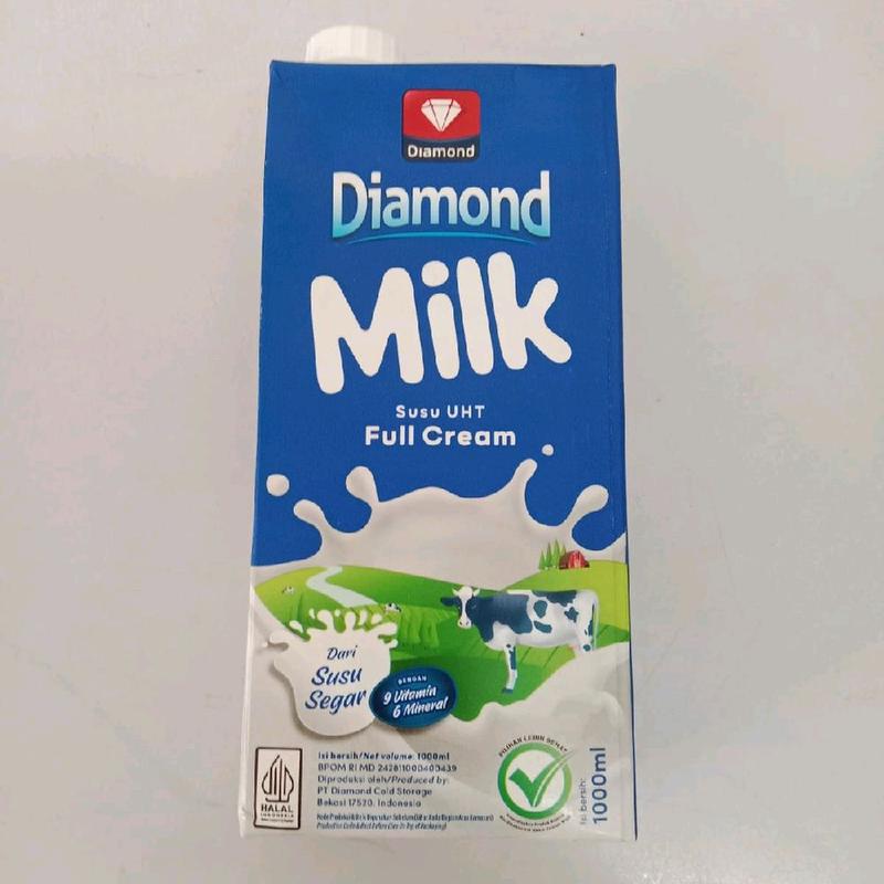Susu Sapi Cair Diamond UHT Milk Full Cream 1 L - Shop | Tokopedia