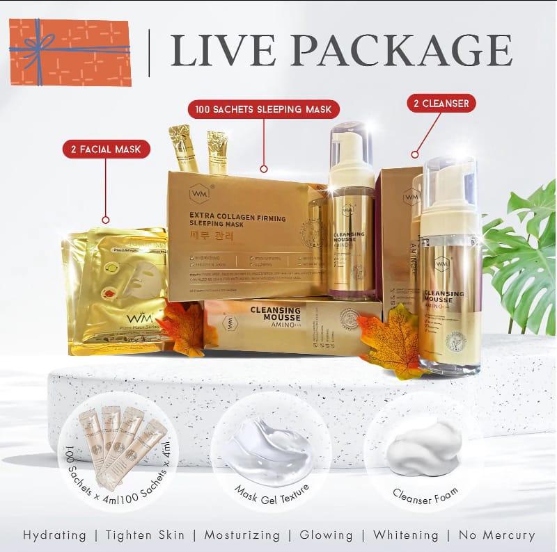 Live Special Package (100Pcs WM Sleeping Mask + 2 Botols Cleanser+2 ...