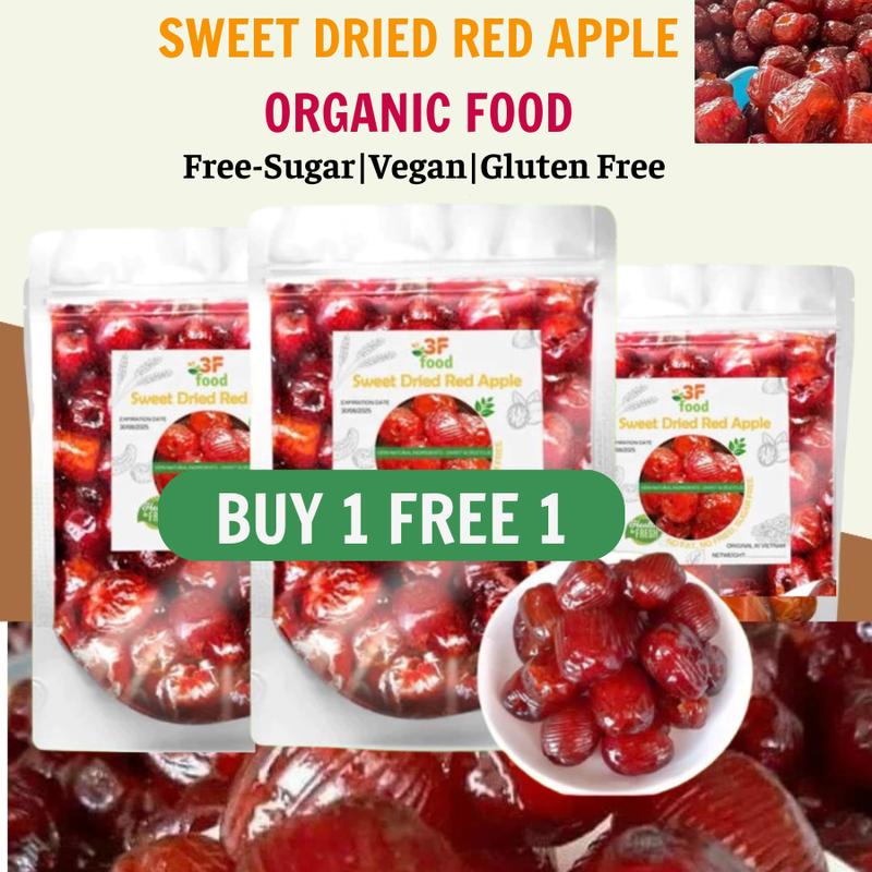 READY/ SWEET DRIED RED APPLE 3F Food 100g/250g/500g Soft Delicious ...