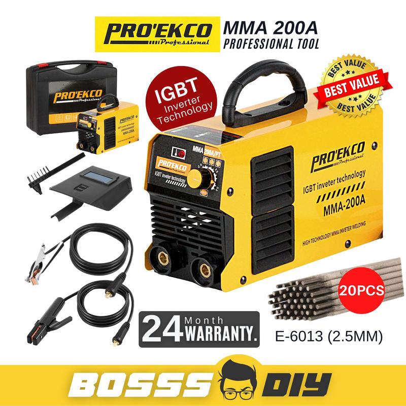PRO' EKCO MMA-200A/PT IGBT Inverter Welding Machine Mesin Kimpalan ...