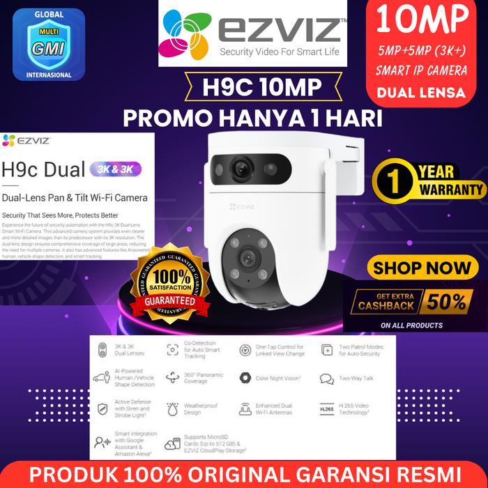 Jual EZVIZ H9C 10MP 5MP+5MP SMART IP CAMERA DUAL LENSA SMART WIFI PAN ...