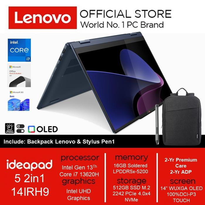 Promo Lenovo Ideapad 5 2in1 14IRH9 OLED Core i7 13620H Ram 16GB 512GB ...