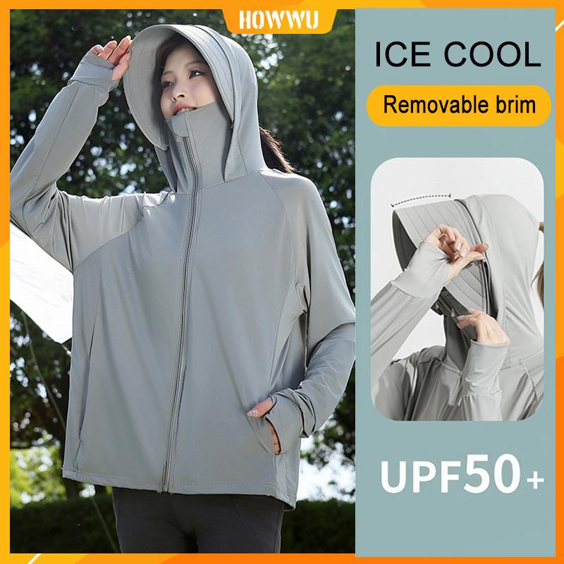UPF 50+ UV Sun Protection Clothing Women Zip Up Hoodie Long Sleeve ...