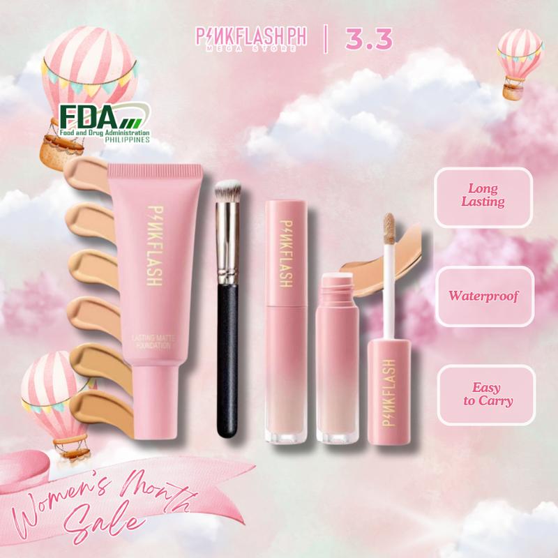 PINKFLASH Perfect Skin 3PCS Face Makeup Set Matte Foundation - TikTok ...
