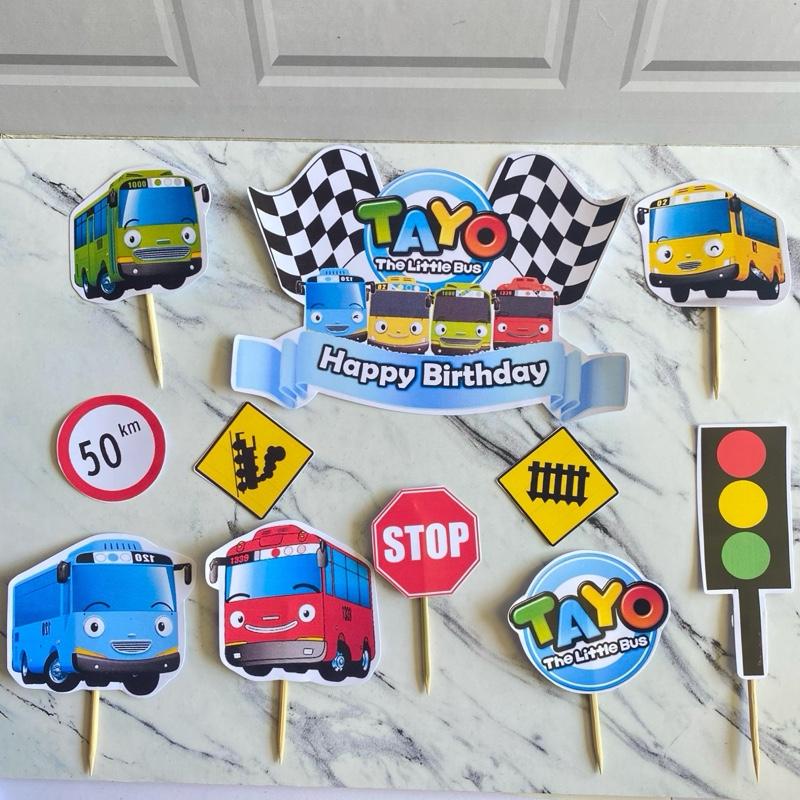 TAYO/Topper TAYO Birthday Custom Nama/ Hiasan Cake Tema Tayo - Shop ...