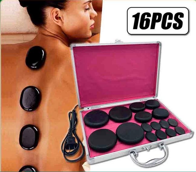 Jual 16 PCS PLUS SPA HOT STONE HEATING BOX + Massage Hot Stone - Batu ...