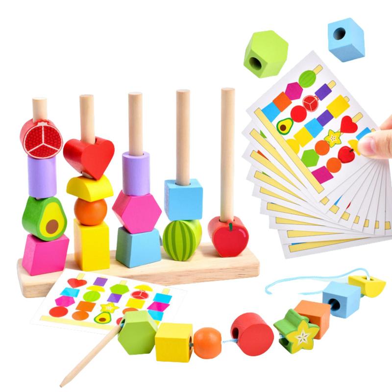 Wooden Five-Column Bead Stringing Educational Toy for Kids - TikTok ...