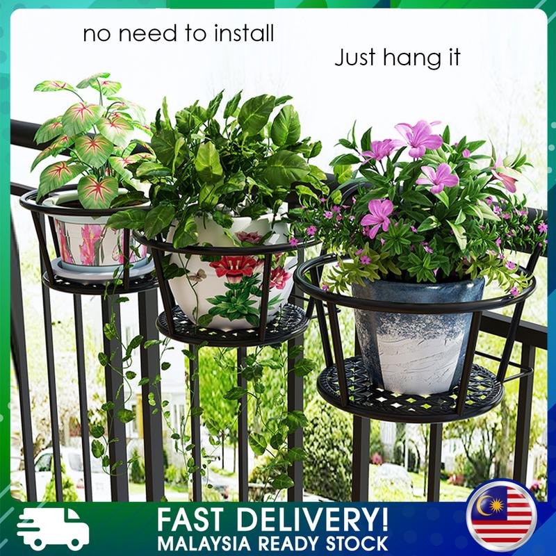 Rak Pasu Bunga Besi Gantung Balcony Iron Flower Pot Rack Wal - TikTok ...