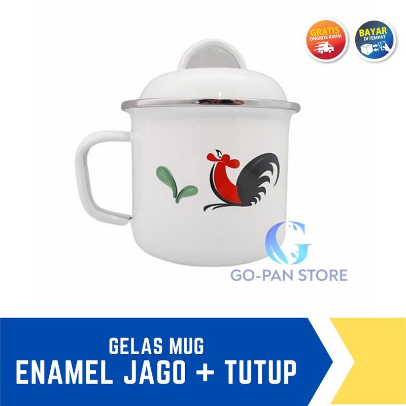 Go-Panstore Gelas Minum Kaleng Enamel Jadul Ayam Jago Besar 12 - Shop ...