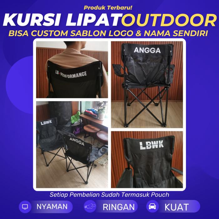 Jual SABLON Kursi Lipat Kursi Outdoor Custom Logo Nama Sendiri Kursi ...