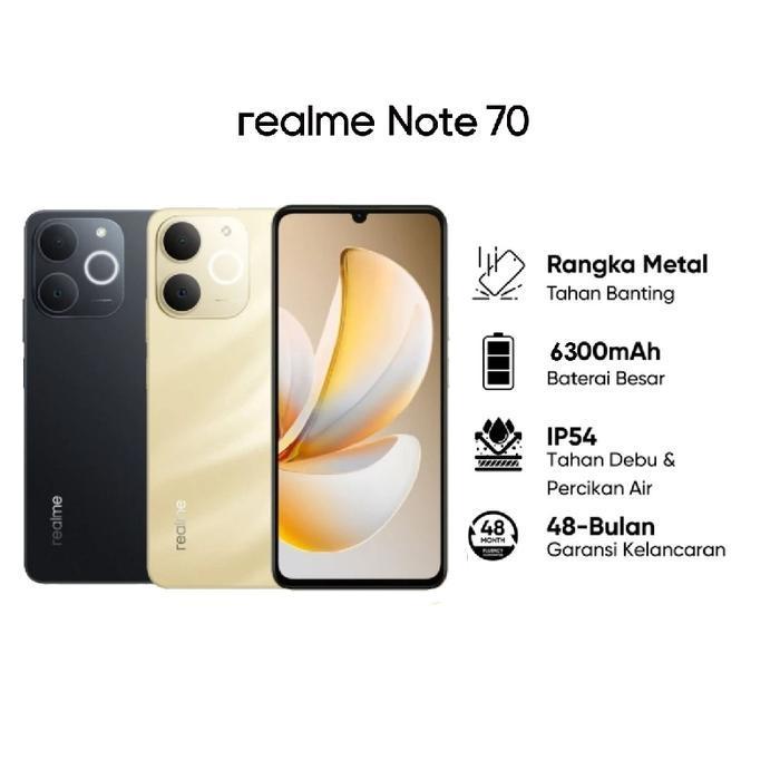 Jual Realme Note 70 4/64GB Ram 4Gb Internal 4Gb layar 6.7 Inch Garansi ...