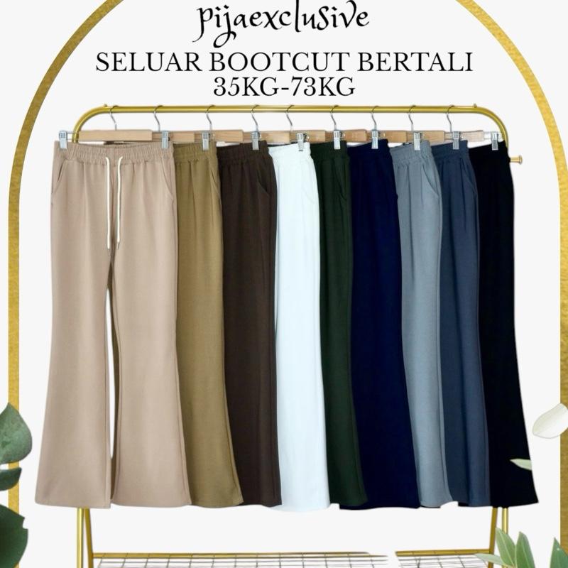 Seluar Bootcut lawa Bertali Adjust Kain Memeri Pants Scuba - TikTok ...